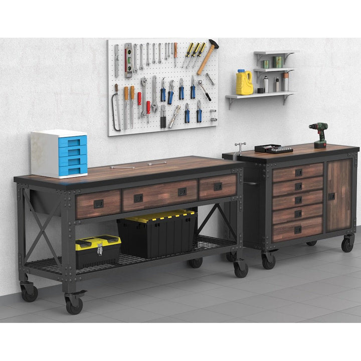 Duramax Rolling Workbench Furniture 72 in. x 24 in. with 3 Drawers, for ...